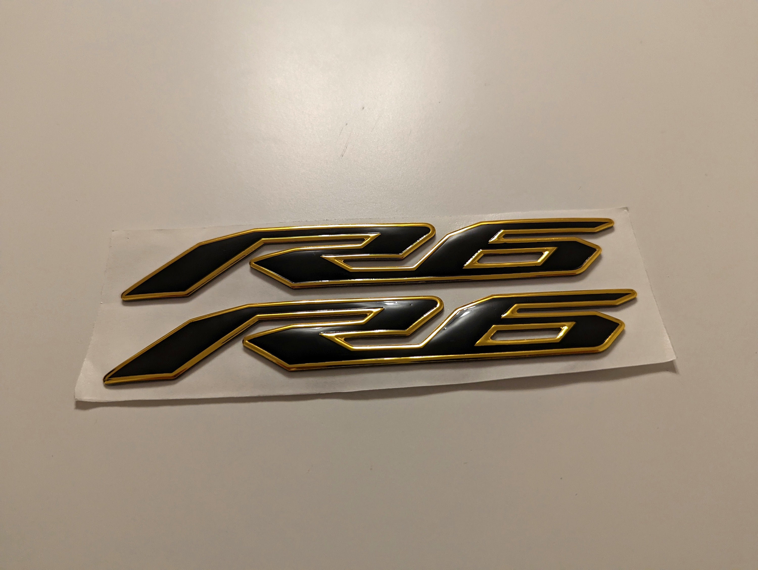 Yamaha R6 Gold Black 3D Badge Logo Stickers Graphics Decals Emblem YZF ...