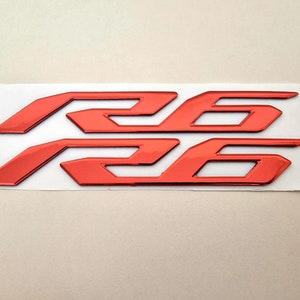 Yamaha R6 Red 3D Badge Logo Stickers Graphics Decals Emblem YZF ...