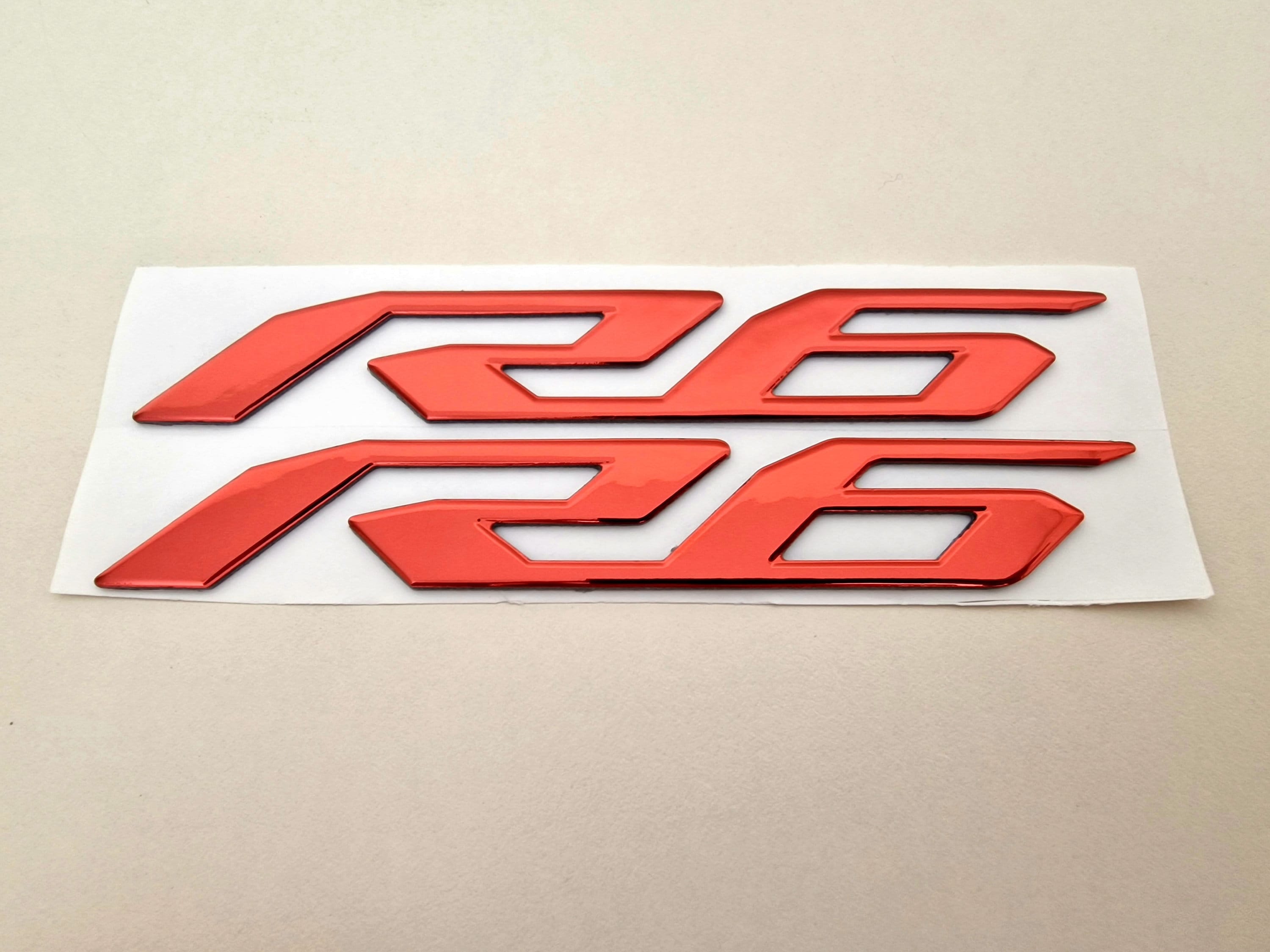 Yamaha R6 Red 3D Badge Logo Stickers Graphics Decals Emblem YZF ...