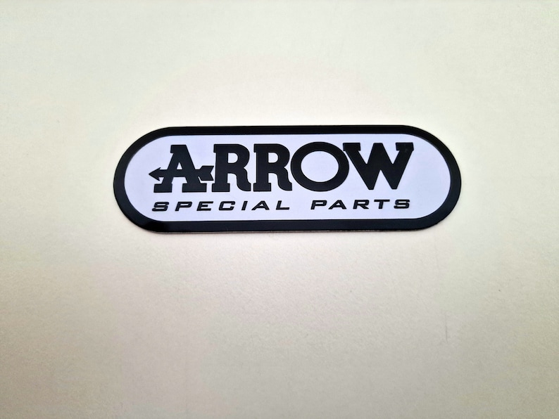 Arrow 3D Metal Exhaust Sticker Badge Logo Graphics Decals Emblem Yellow ...