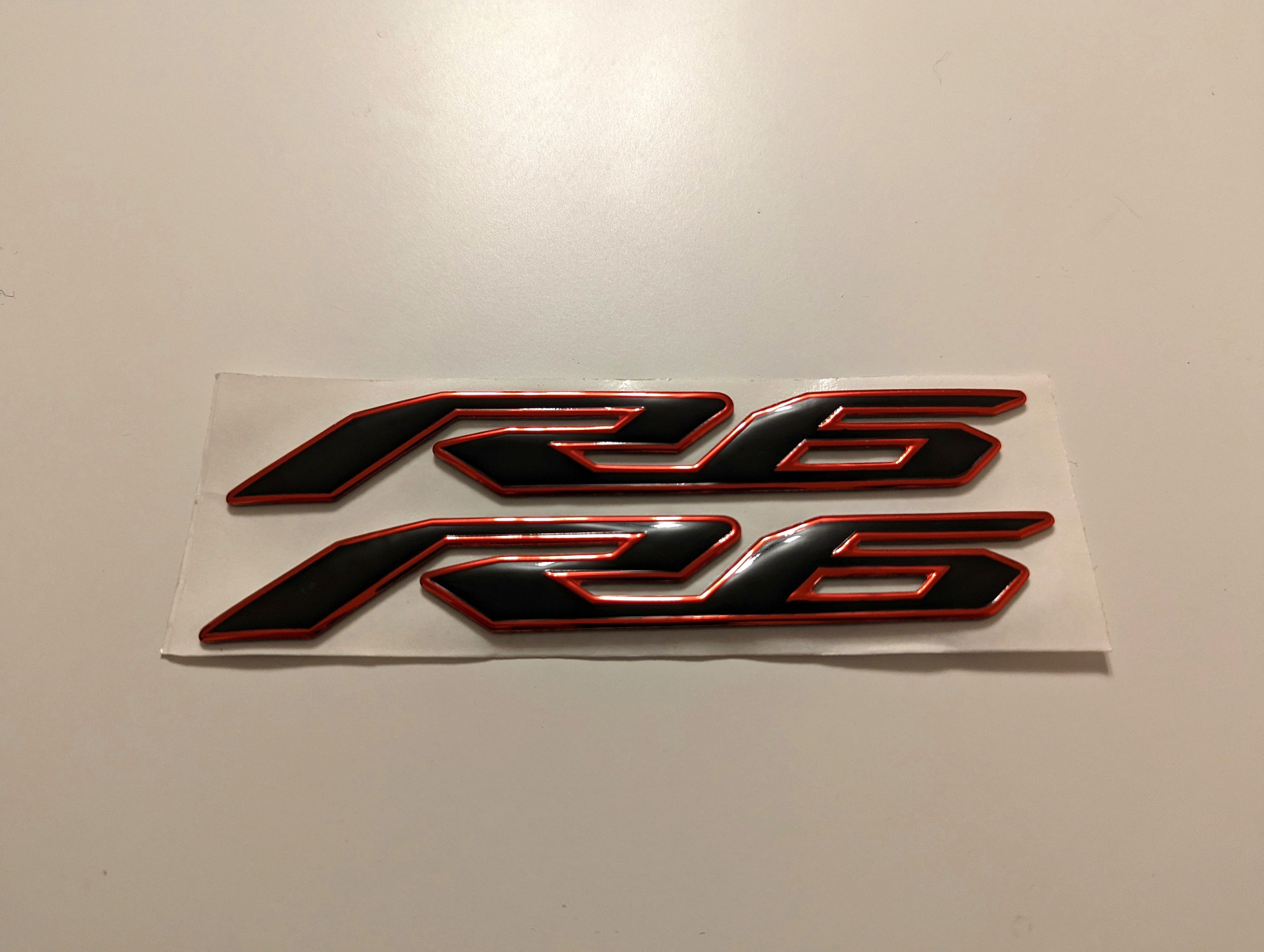 Yamaha R6 Red Black 3D Badge Logo Stickers Graphics Decals Emblem YZF ...