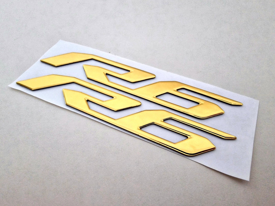 Yamaha R6 Gold 3D Badge Logo Stickers Graphics Decals Emblem YZF ...