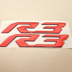 Yamaha R3 Red 3D Badge Logo Stickers Graphics Decals Emblem YZF ...