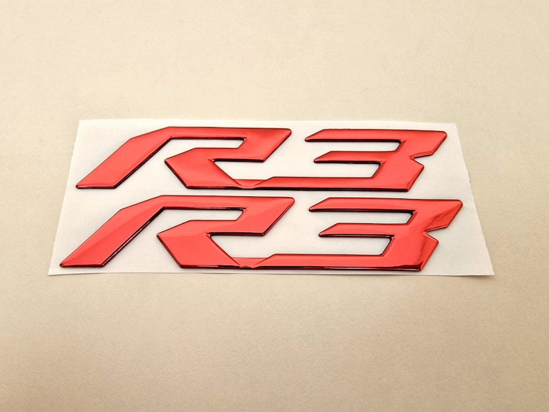 Yamaha R3 Red 3D Badge Logo Stickers Graphics Decals Emblem YZF ...
