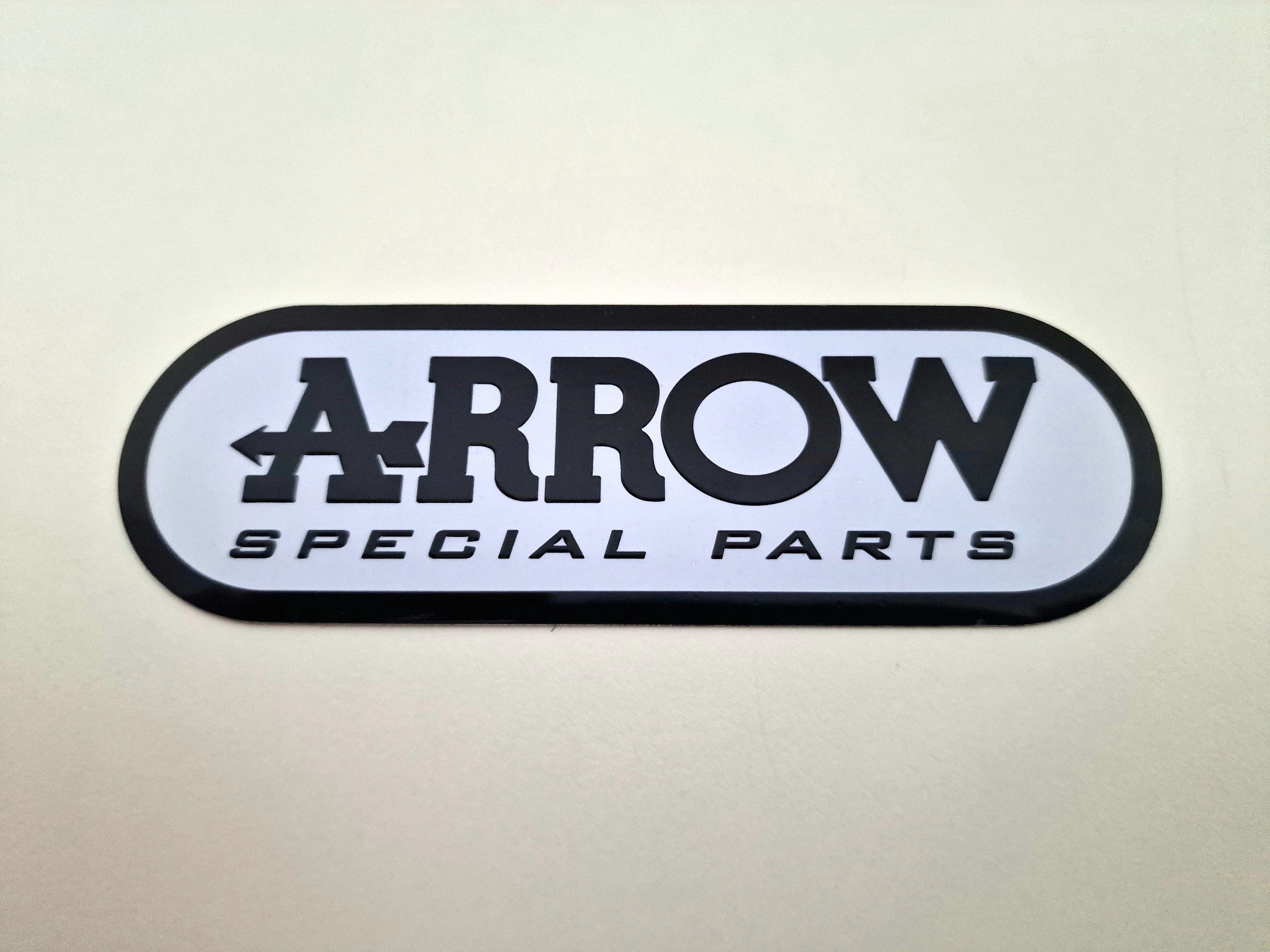 Arrow 3D Metal Exhaust Sticker Badge Logo Graphics Decals Emblem Yellow ...