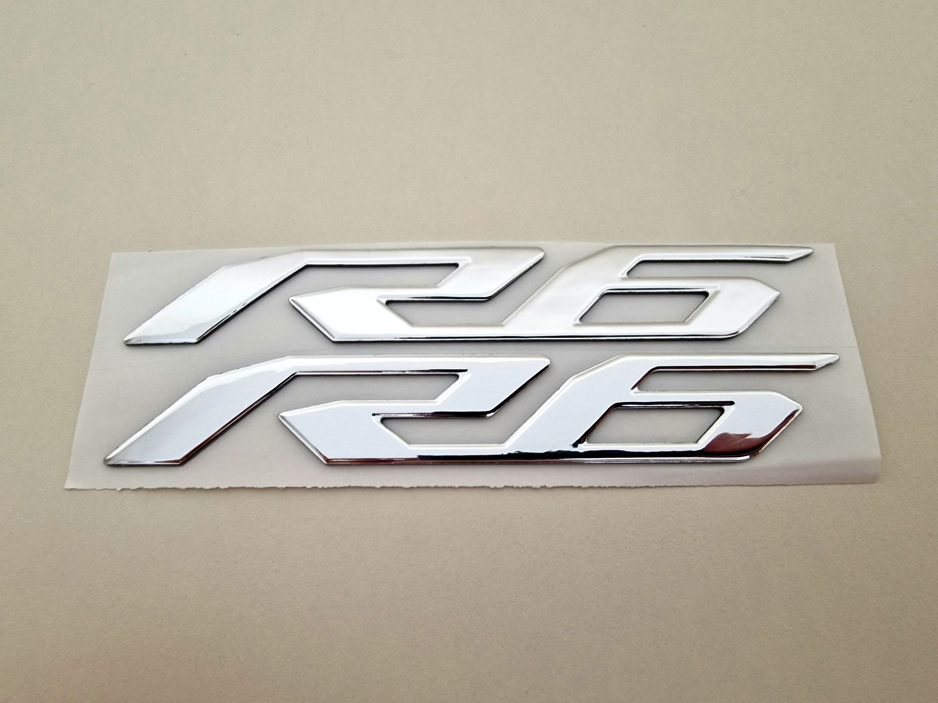 Yamaha R6 Silver Chrome 3D Badge Logo Stickers Graphics Decals Emblem ...