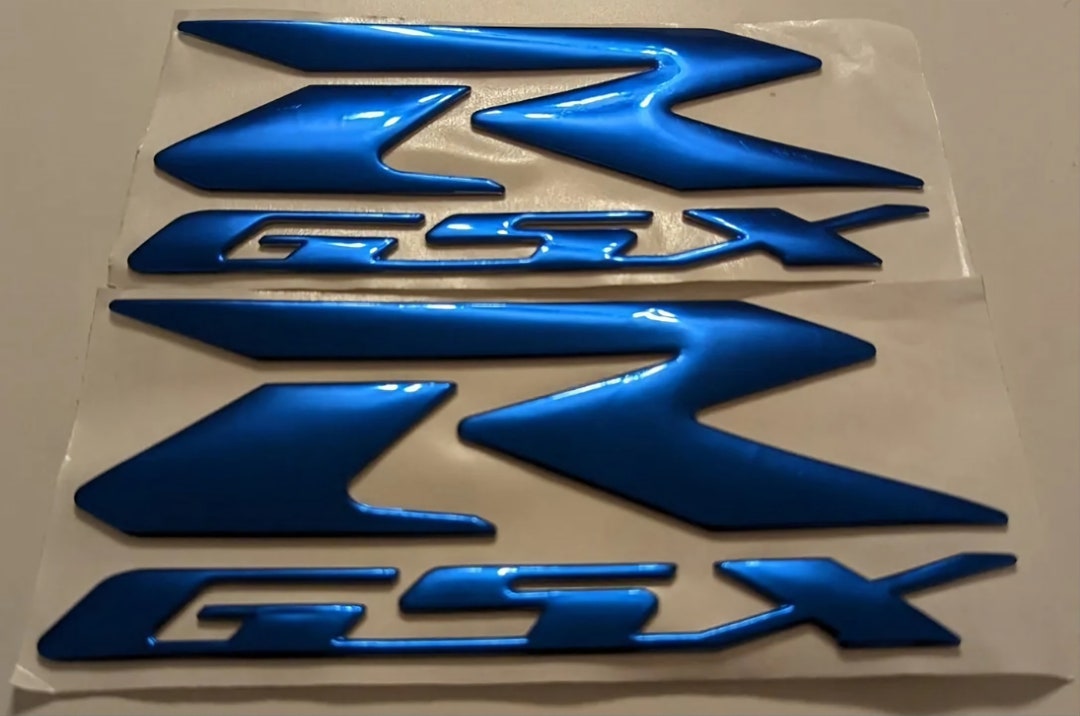 Suzuki GSX R 3D Blue Badge Logo Stickers Graphics Decals Fairing Emblem ...