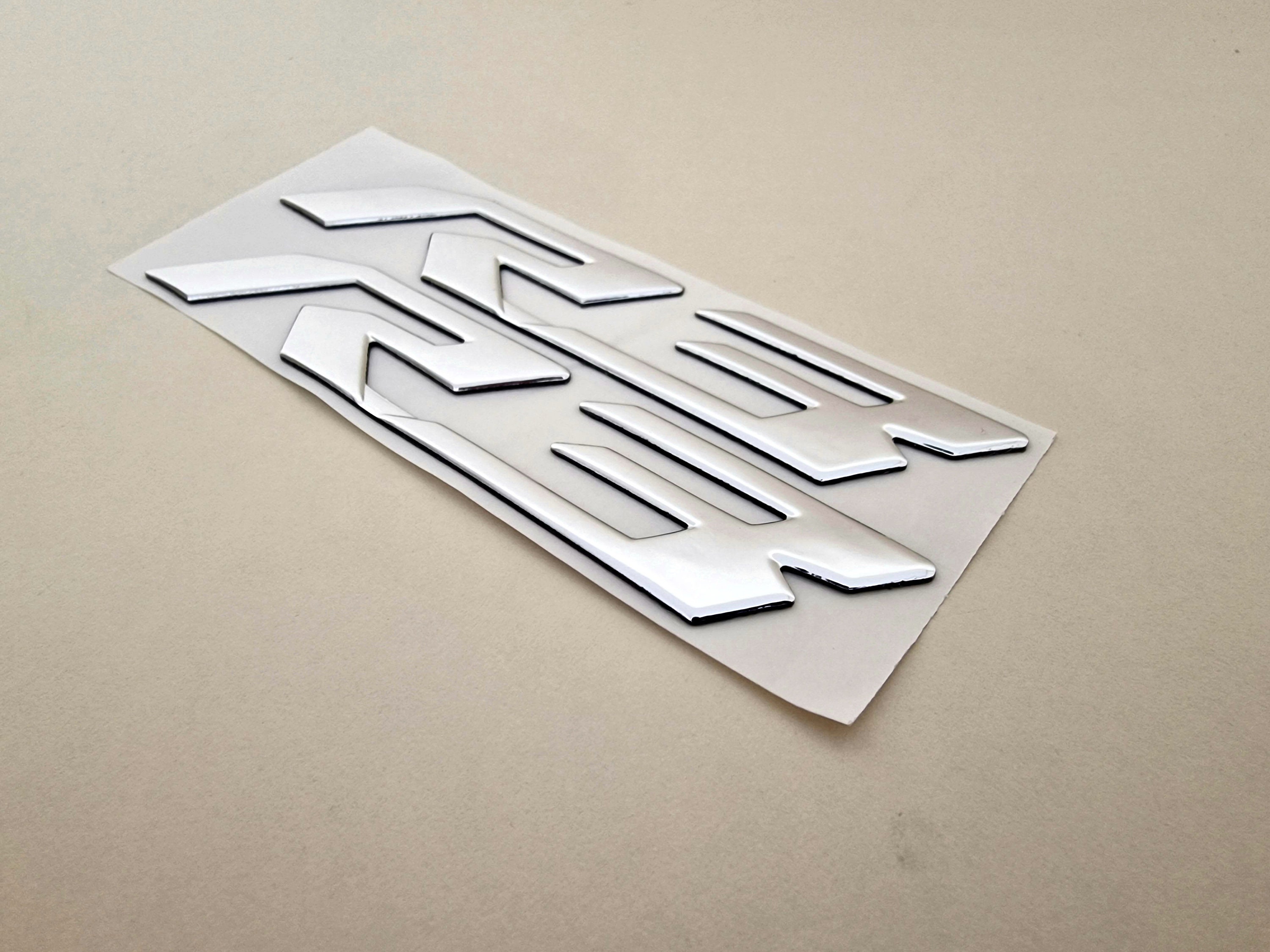 Yamaha R3 Silver Chrome 3D Badge Logo Stickers Graphics Decals Emblem ...