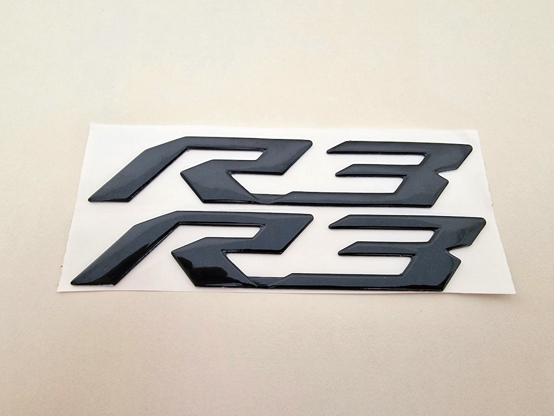 Yamaha R3 Black 3D Badge Logo Stickers Graphics Decals Emblem YZF ...