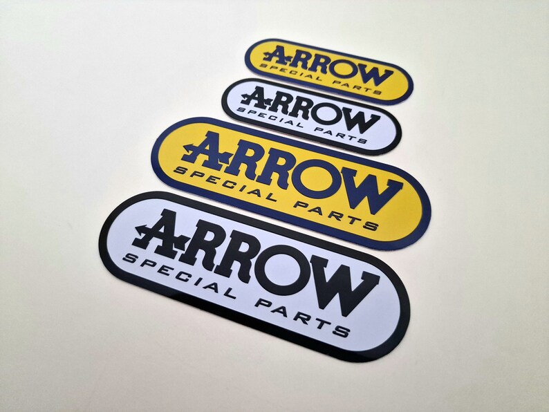 Arrow 3D Metal Exhaust Sticker Badge Logo Graphics Decals Emblem Yellow ...
