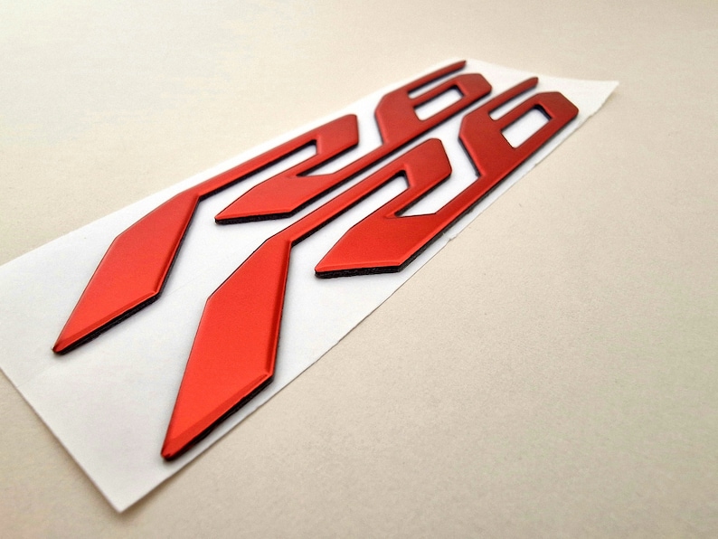 Yamaha R6 Red 3D Badge Logo Stickers Graphics Decals Emblem YZF ...