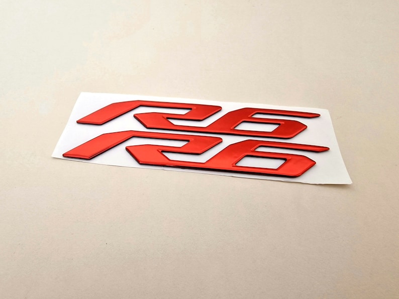 Yamaha R6 Red 3D Badge Logo Stickers Graphics Decals Emblem YZF ...