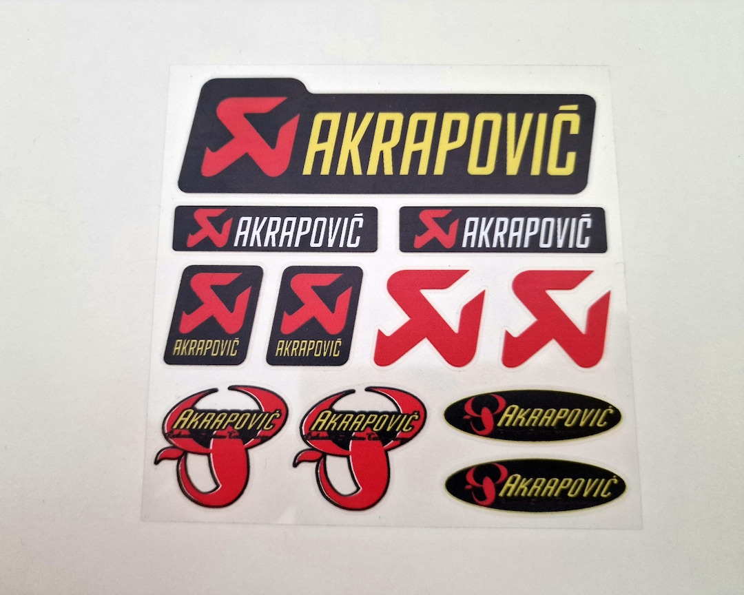 Akrapovic Exhaust Sticker Sheet Logo Badge Graphics Decals Emblem ...