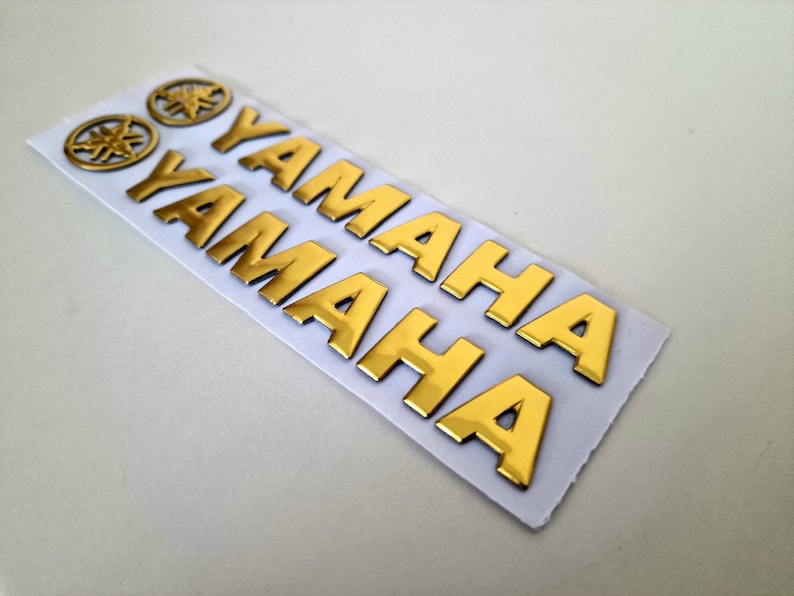 Yamaha Gold 3D Badge Logo Stickers Graphics Decals Emblem YZF R1 R6 MT ...