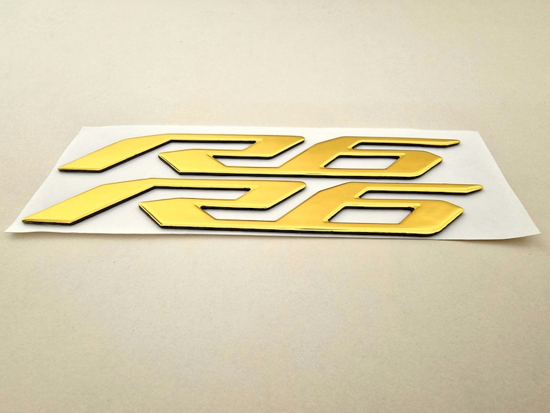 Yamaha R6 Gold 3D Badge Logo Stickers Graphics Decals Emblem YZF ...
