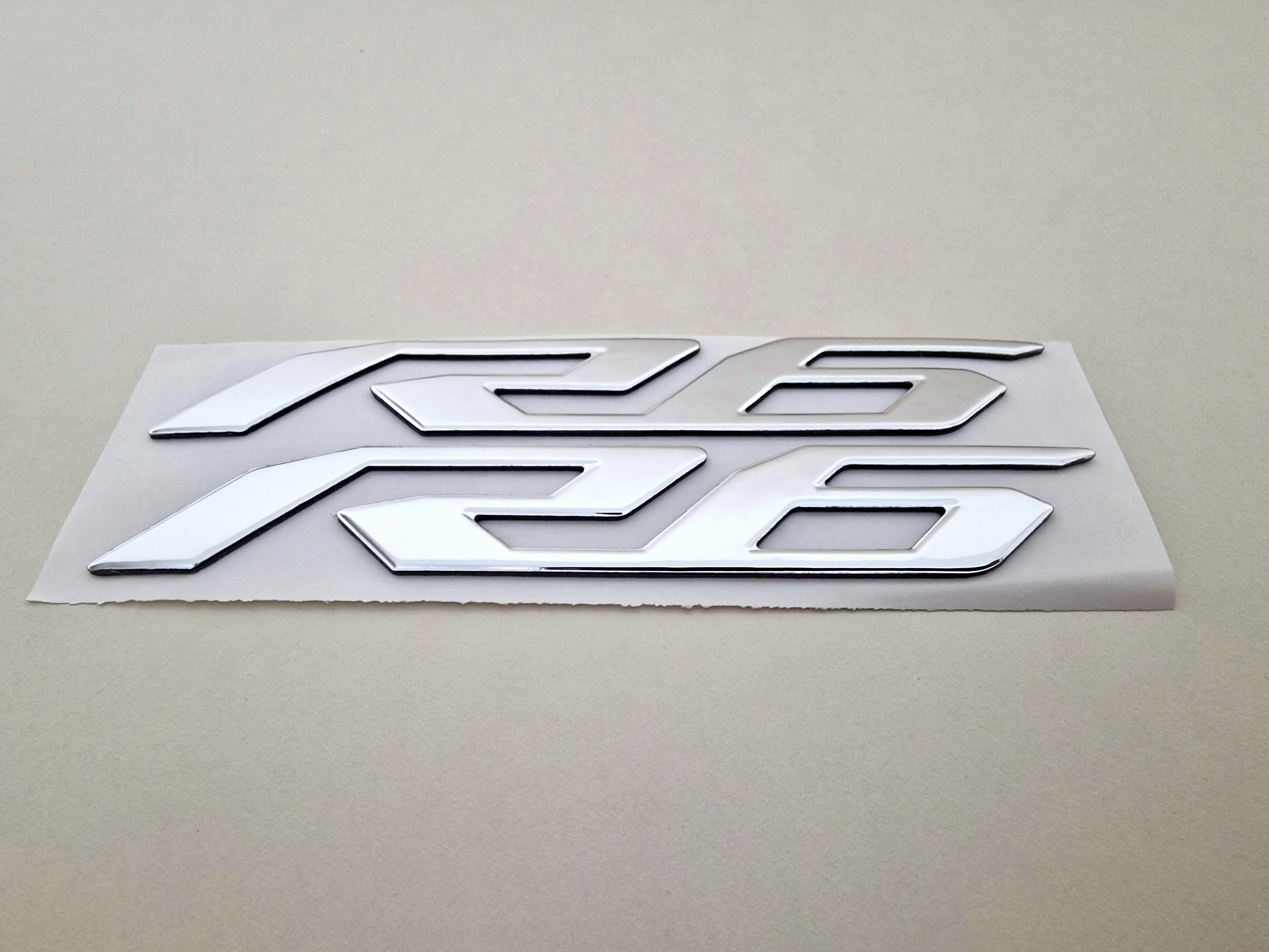 Yamaha R6 Silver Chrome 3D Badge Logo Stickers Graphics Decals Emblem ...