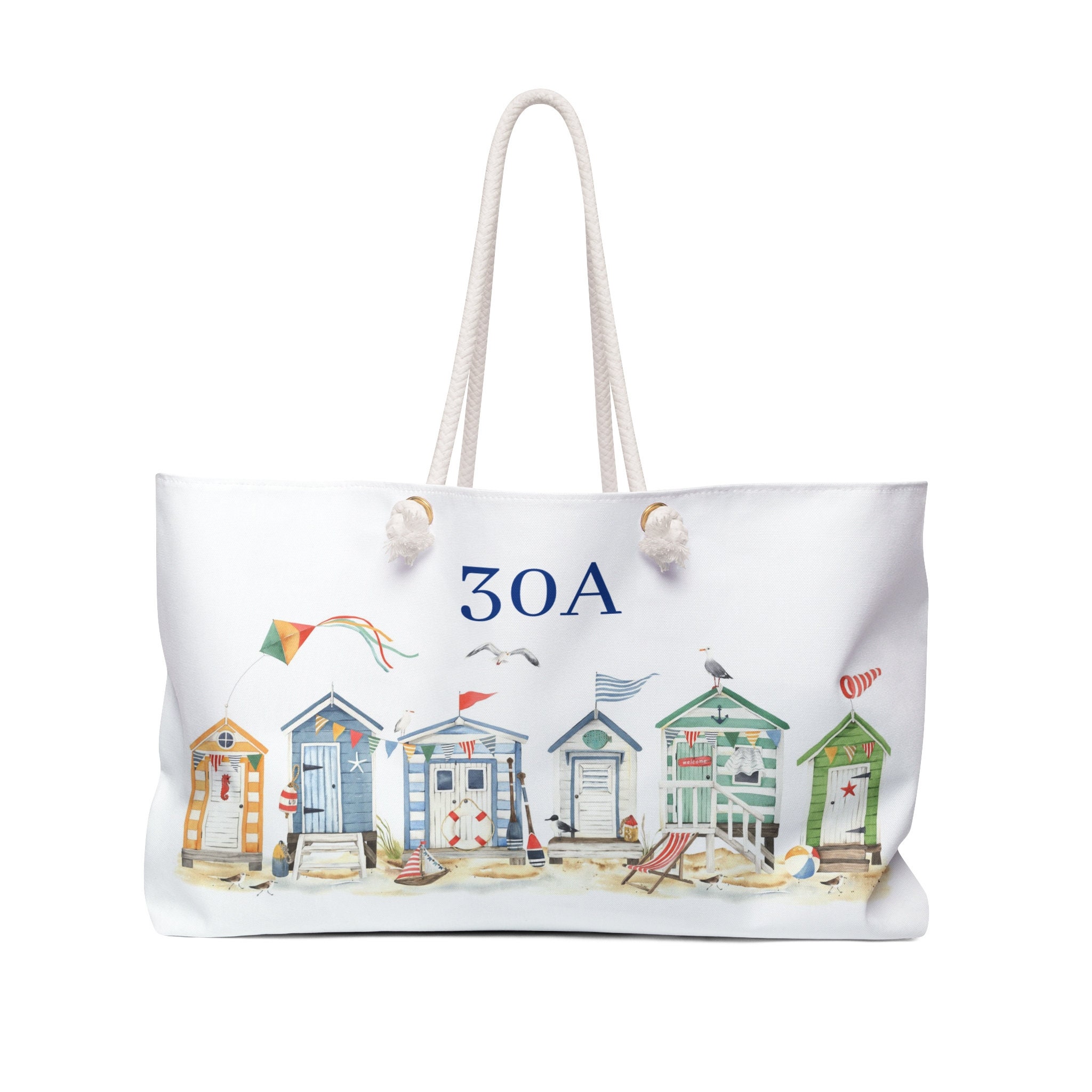 Weekender Bag 30A Pastel Beach Houses, Weekend Tote, Weekend Bag ...