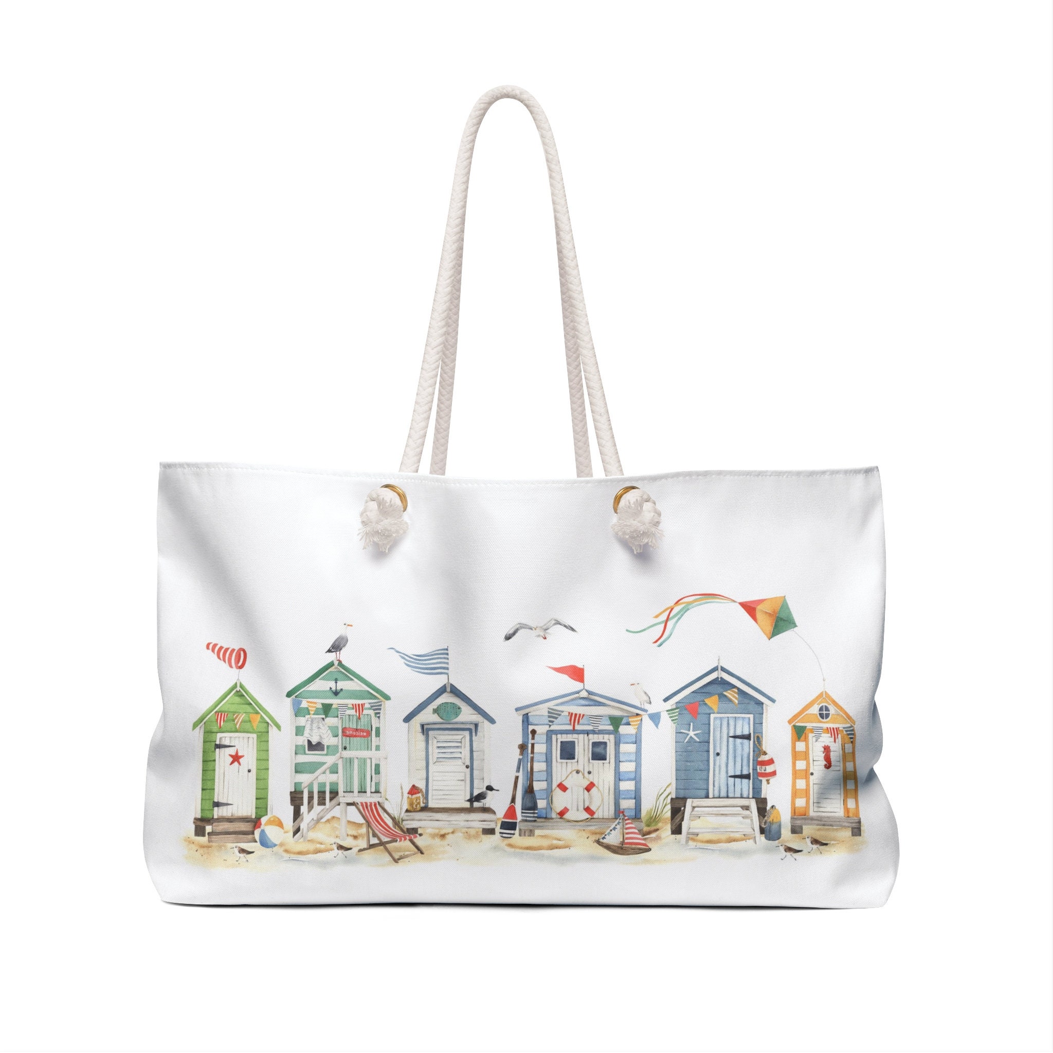 Weekender Bag 30A Pastel Beach Houses, Weekend Tote, Weekend Bag ...