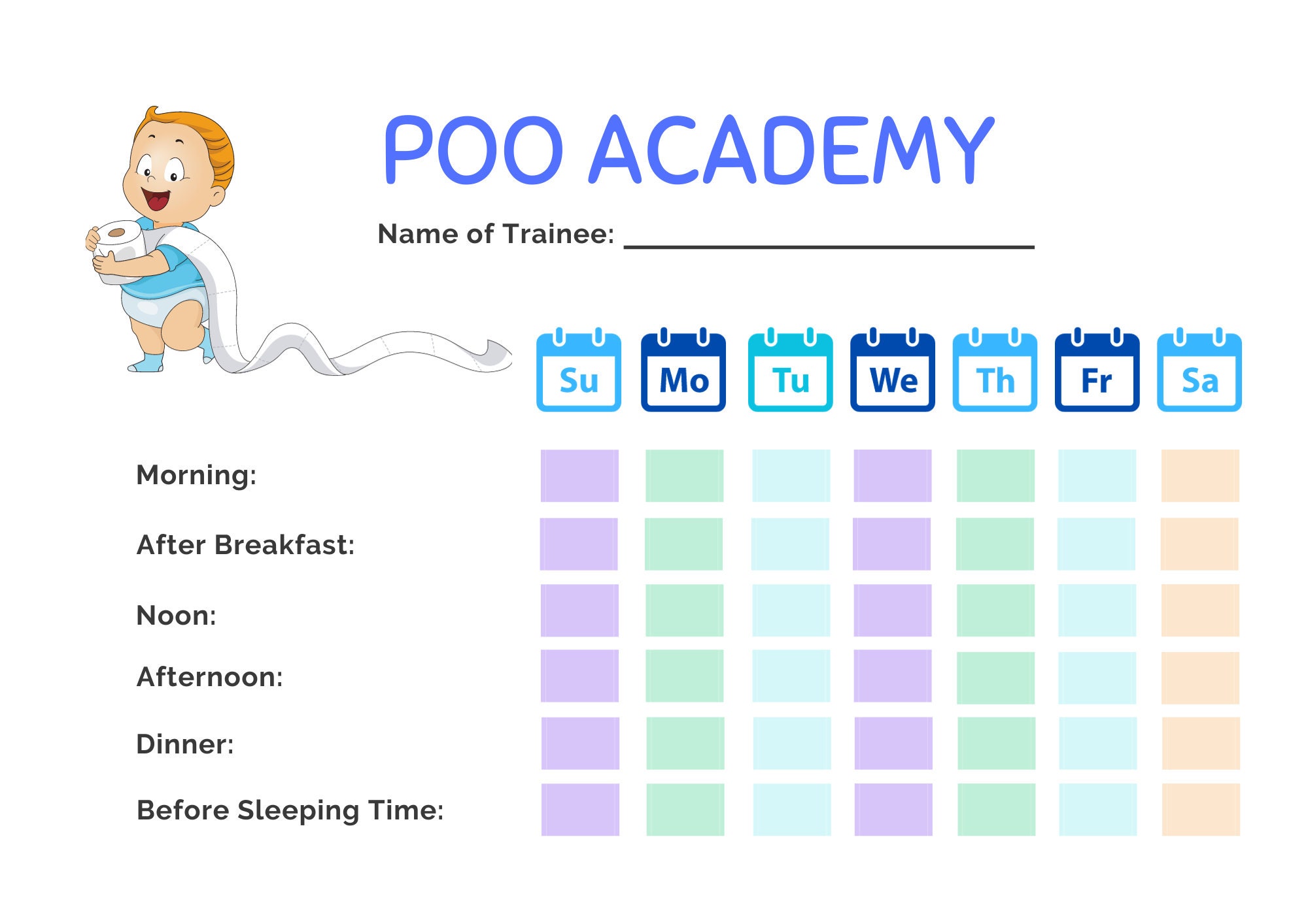 Poo Academy Potty Training Chart Digital Download - Etsy