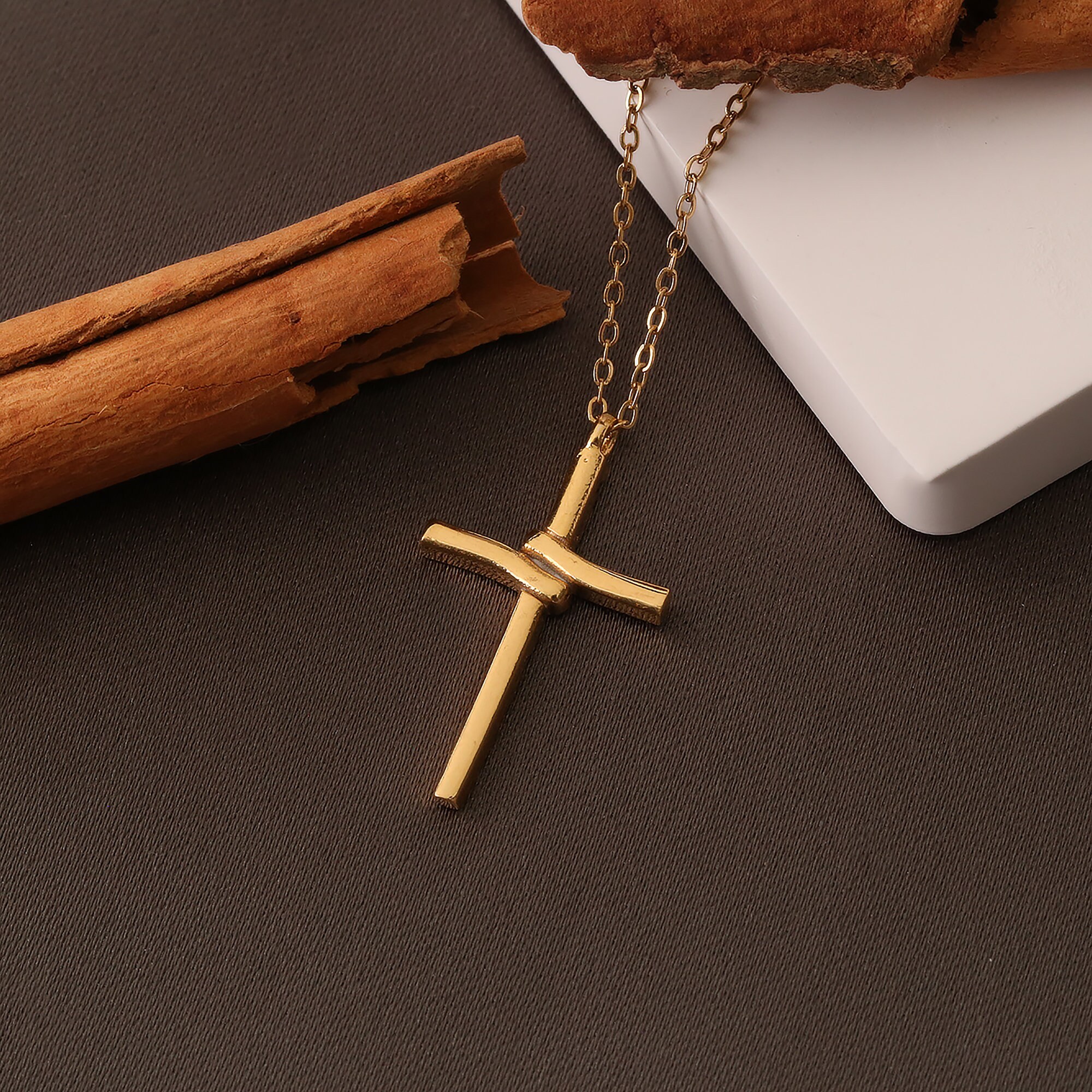 Gold Color Cross Necklace for Christmas Gift, Christian Cross Necklace ...