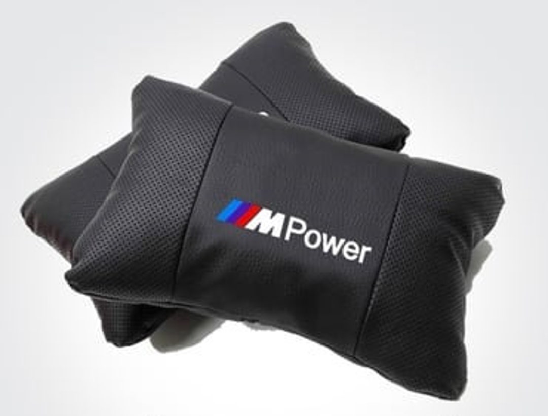 BMW M POWER LOGO, 2 Car Seat, Headrest Pillow, Soft Pad, Neck Support ...