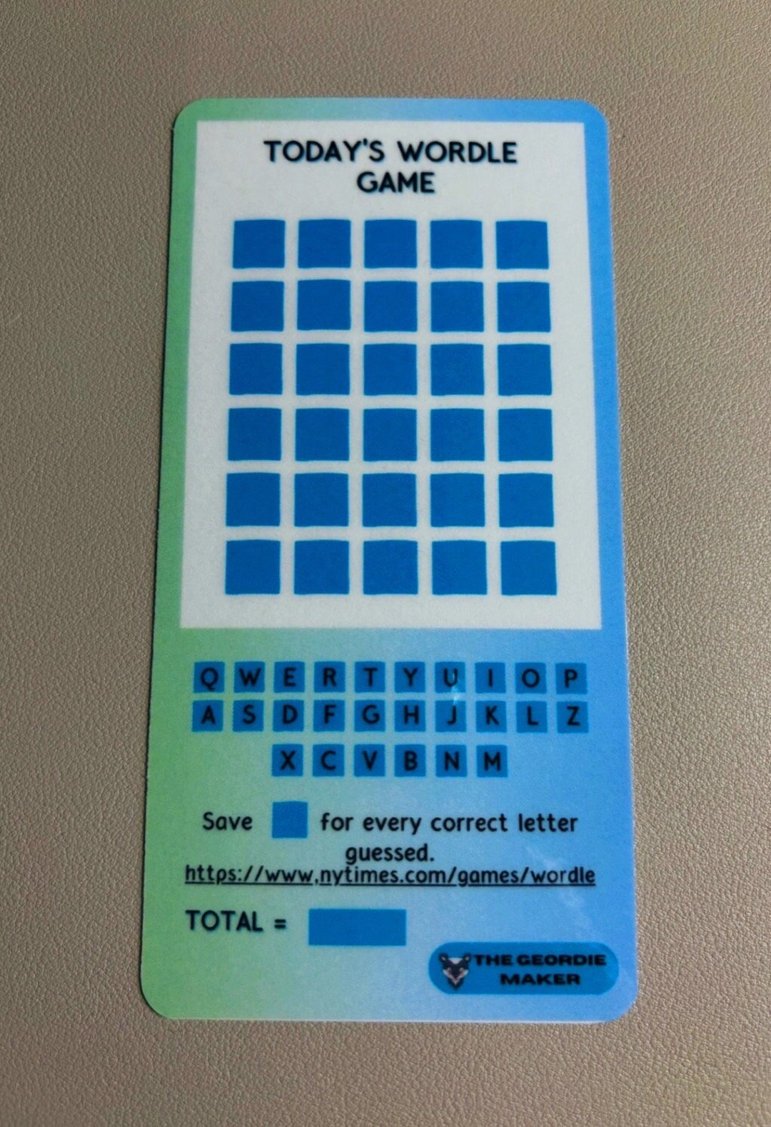 Wordle Cash Saving Challenge Tracker the Geordie Maker - Etsy