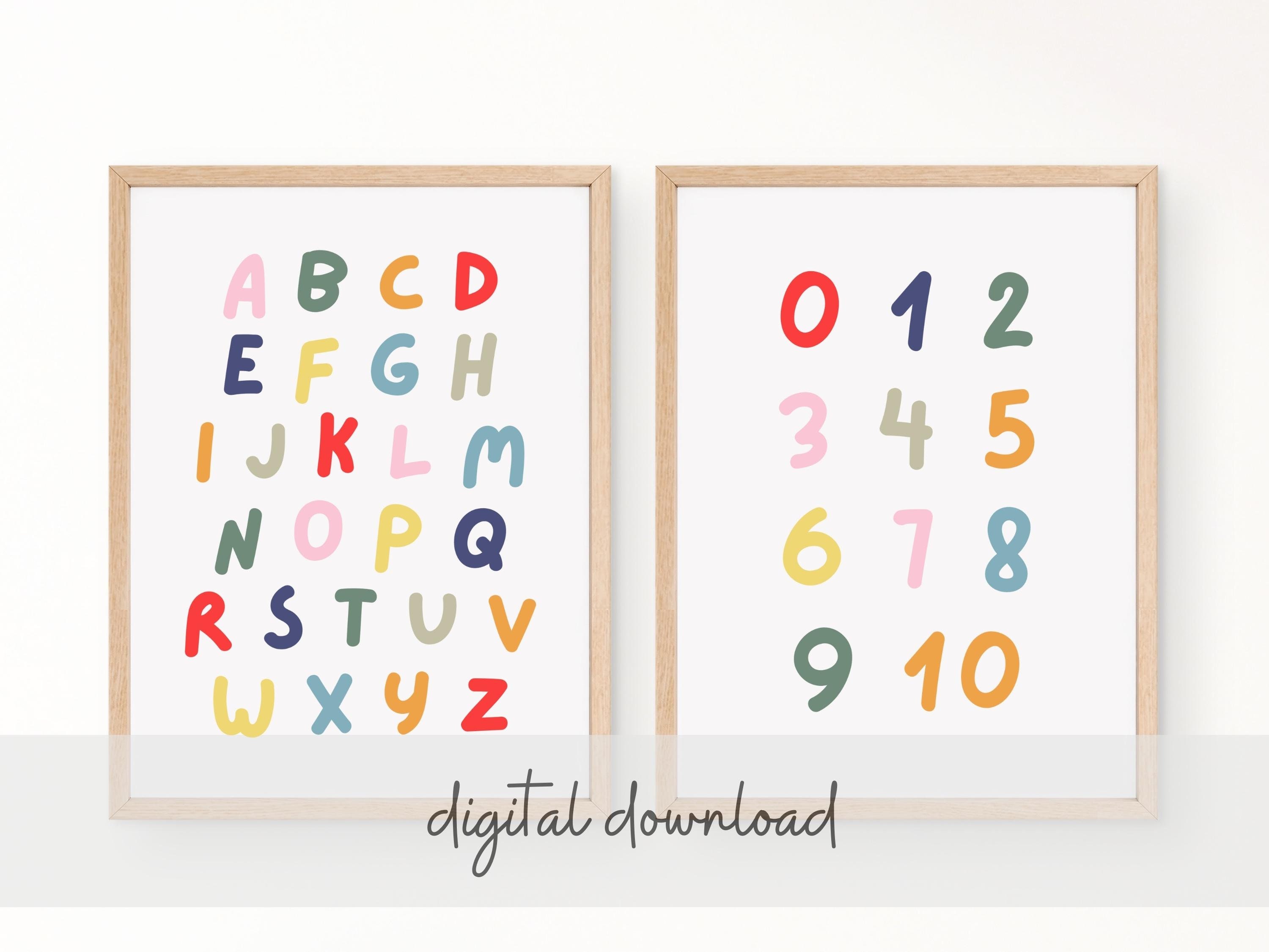 Set of 2 Printable Educational Posters | Alphabet & Numbers Poster ...
