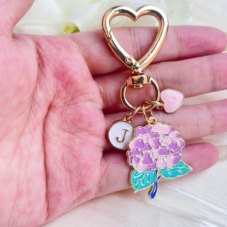Personalized Flower Keyring Charm,flower Bunch Keyring,keychain for ...