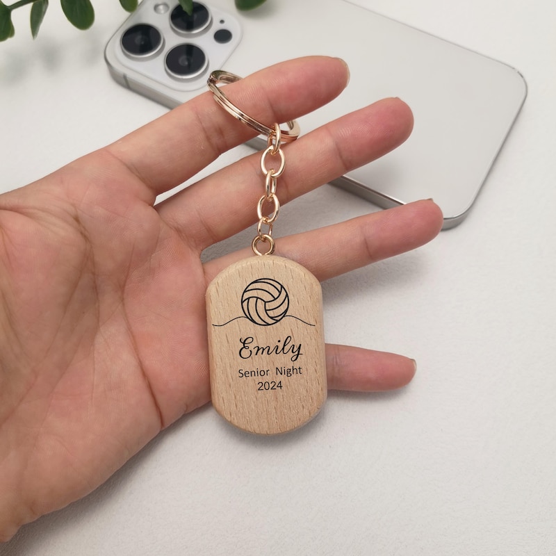 Volleyball Keychain Wood - Etsy UK