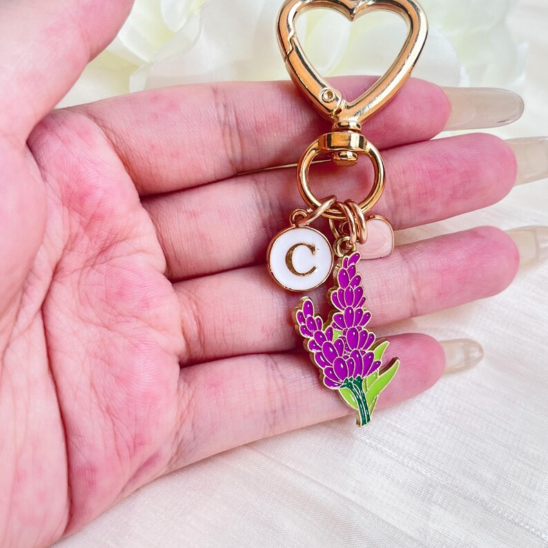 Personalized Flower Keyring Charm,flower Bunch Keyring,keychain for ...
