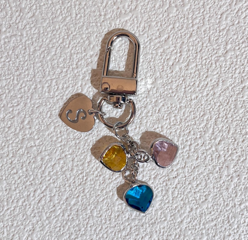 Personalized Birthstone Keychain,custom Aquamarine Key Ring,mothers Day ...