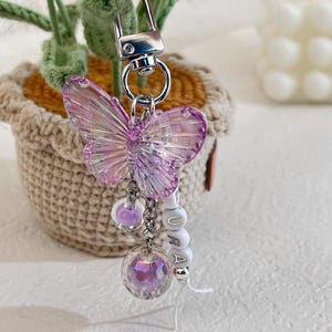 Handmade Colorful Butterfly Keychains,transparent Butterfly Keyring ...