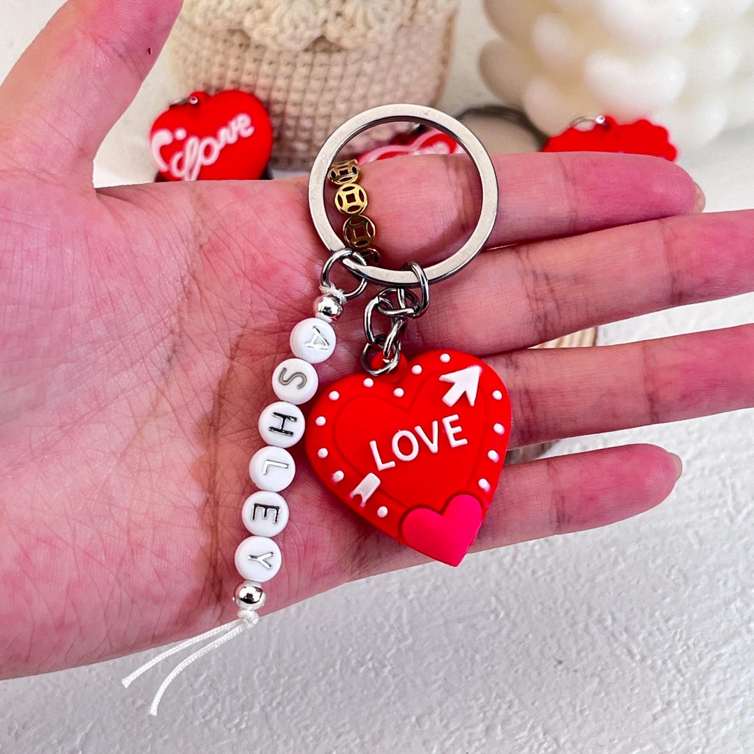 Personalized Love - Themed Silicone Keychains,adorable Heart Keychain ...