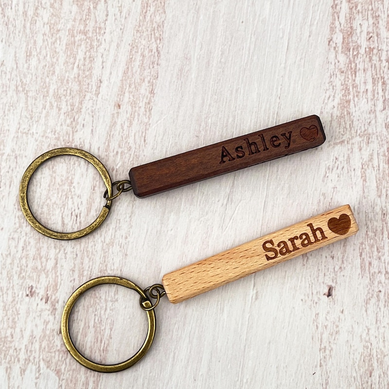 Wooden Keychain - Etsy