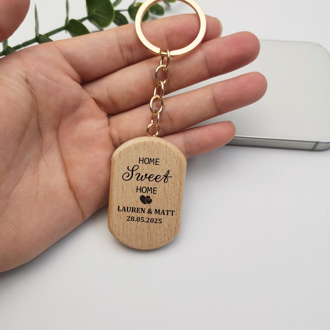 Personalized New Home Key Chain, First Home Keyring, Moving in Gift ...