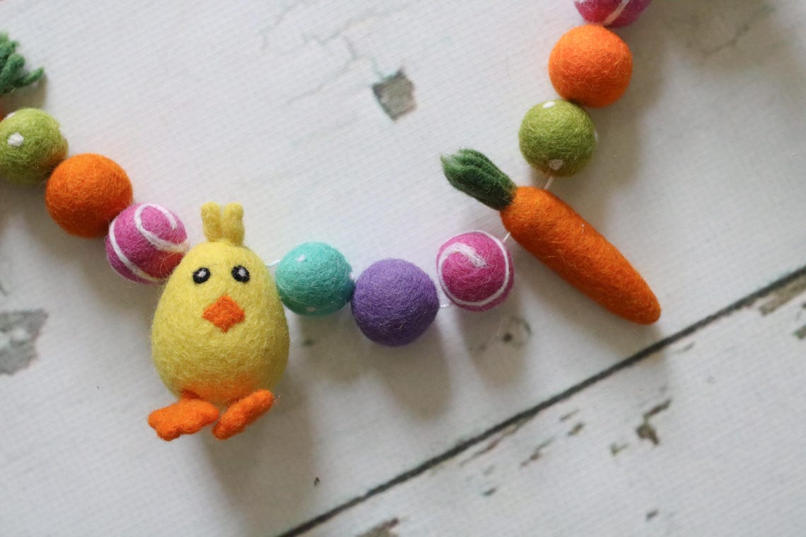 Easter Felt Banner, Chick Banner, Easter Felt Garland, Spring Garland ...