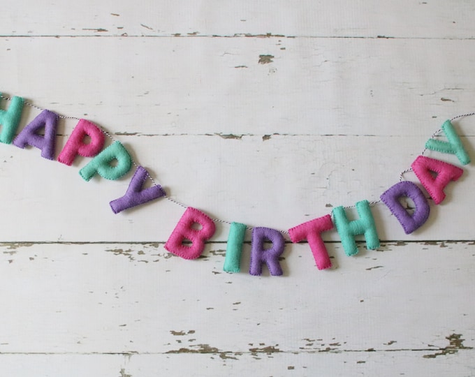 Happy Birthday Banner, Felt Birthday Banner, Reusable Birthday Banner ...