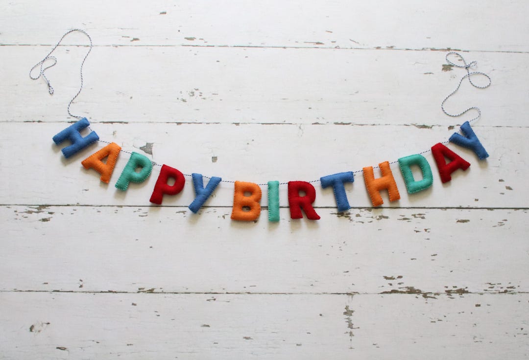 Happy Birthday Banner, Felt Birthday Banner, Reusable Birthday Banner ...