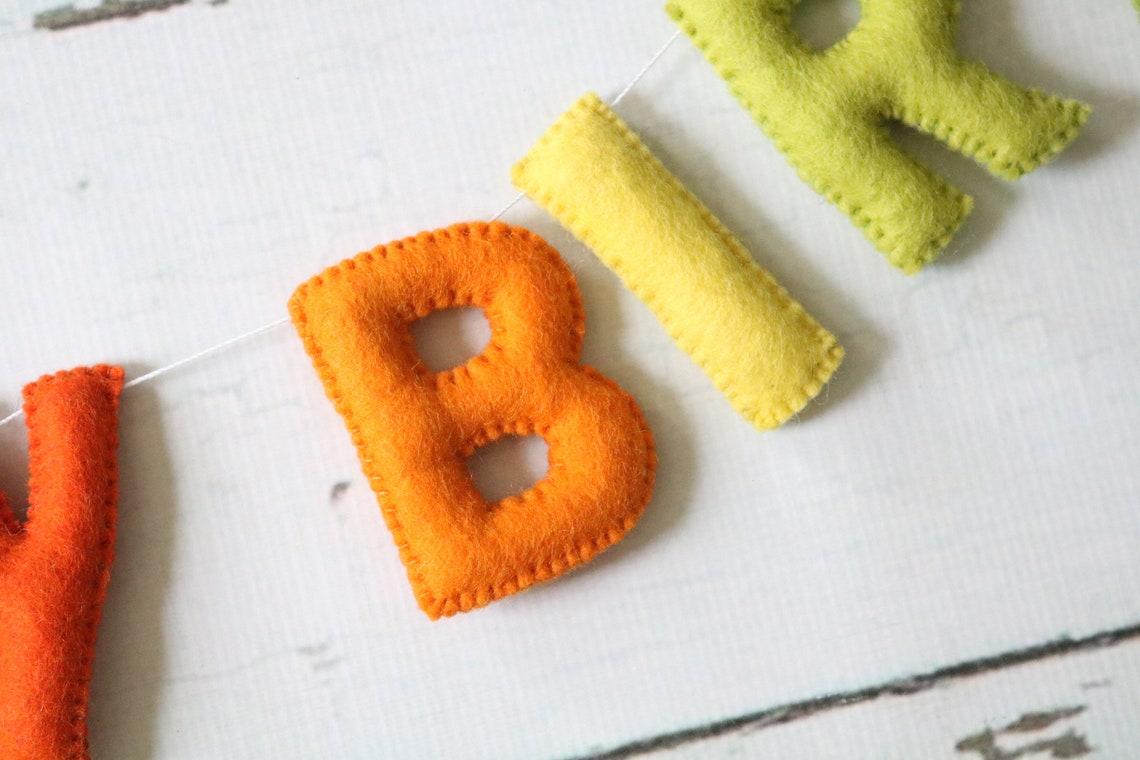 Happy Birthday Banner, Felt Birthday Banner, Reusable Birthday Banner ...