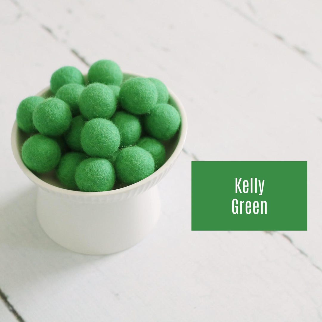Felt Balls, Felt Pom Pom Balls, Kelly Green Felt Ball, Wool Felt Balls ...