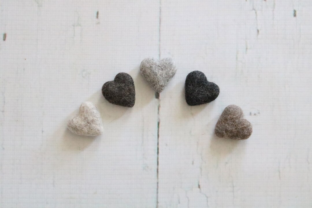 Felt Neutral Heart Set, Felt Hearts, Neutral Colors, Heart Photo Prop ...