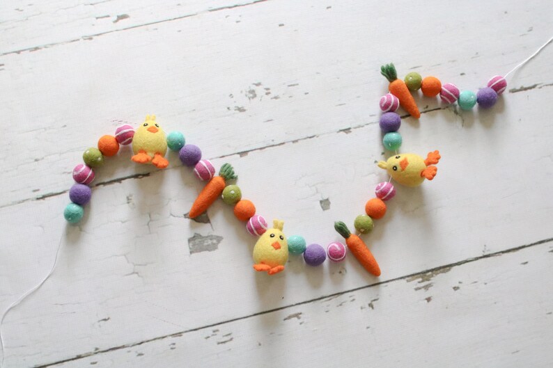 Easter Felt Banner, Chick Banner, Easter Felt Garland, Spring Garland ...