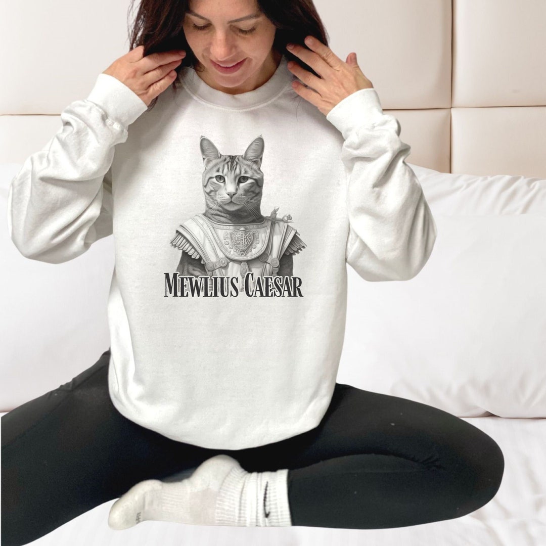 Mewlius Caesar Funny Cat Sweatshirt. Cat People Animal Portrait Cat ...