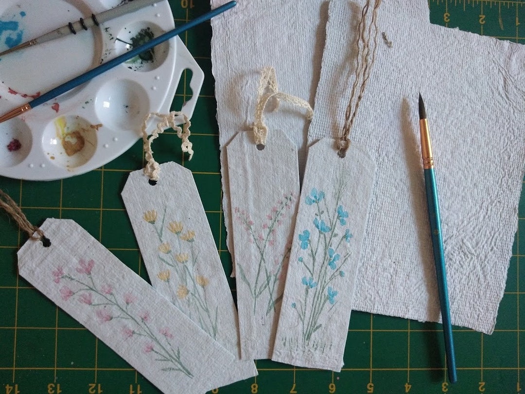 Handmade Bookmark, Recycled Paper, Handpainted With Watercolours - Etsy