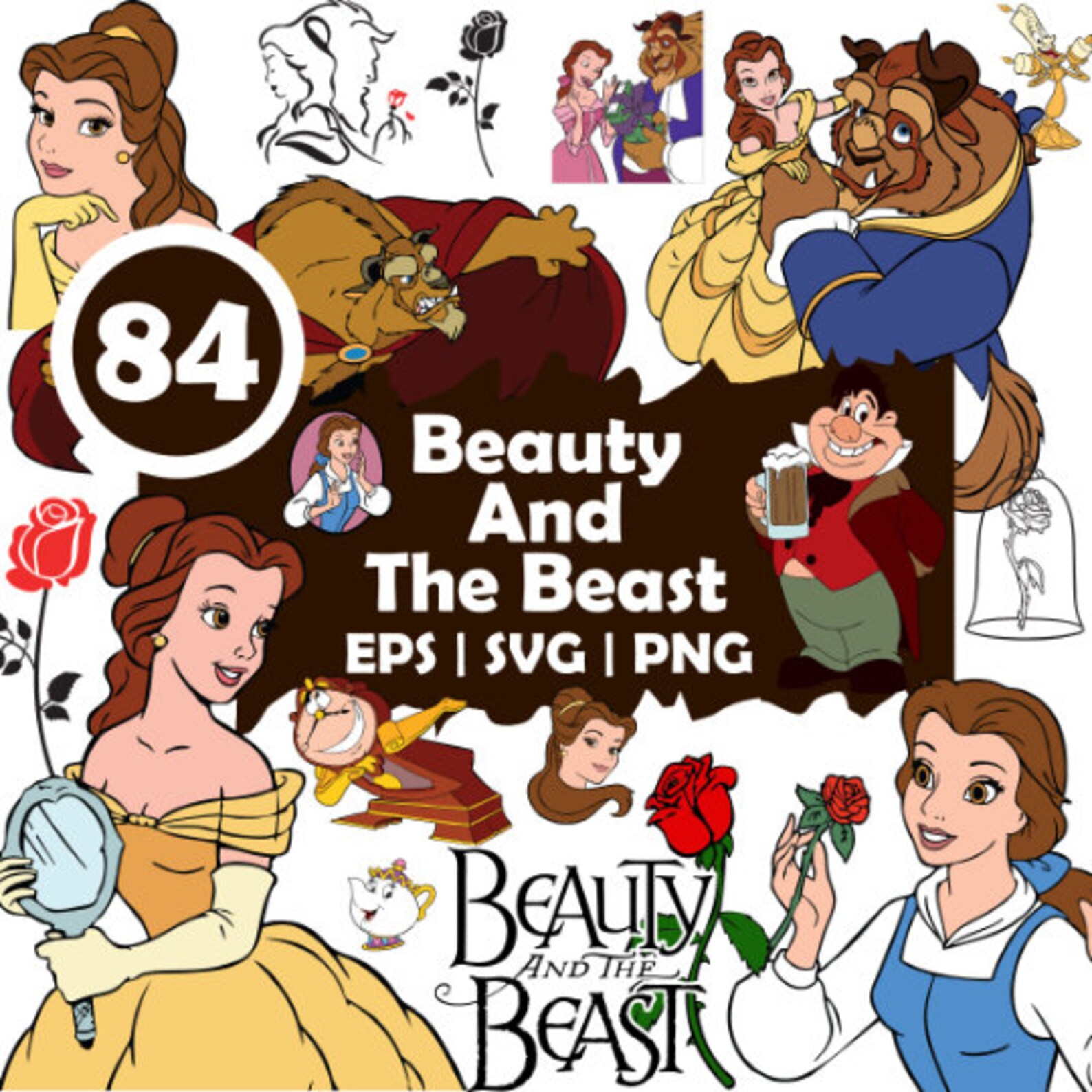 Beauty and the Beast SVG Belle Svg Beast Svg Princess Svg Beauty and ...