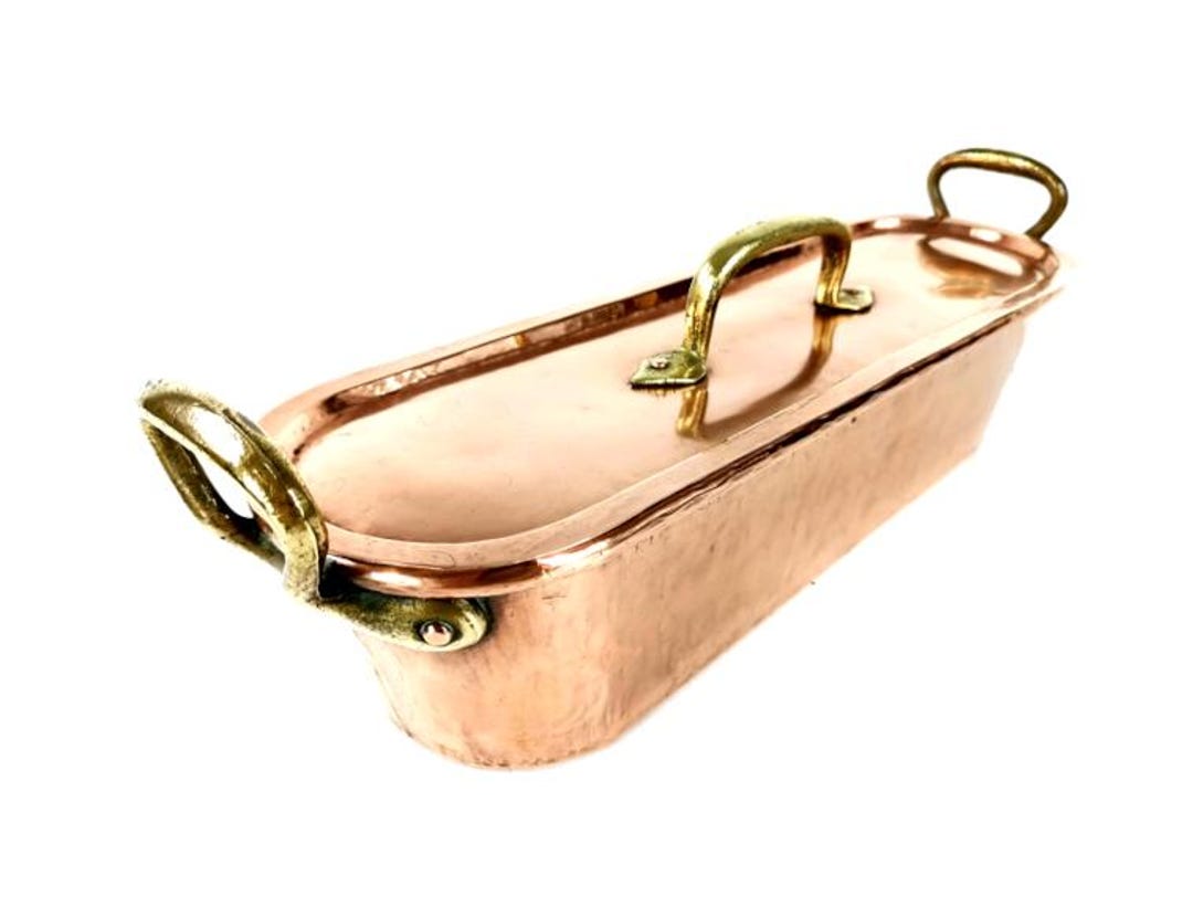 19th Century French Antique Copper Fish Pot With Lid Vintage Tableware ...