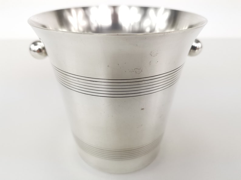 French Vintage Ice Bucket With Tongs / Bar Equipment / Ice Cube Grabber ...
