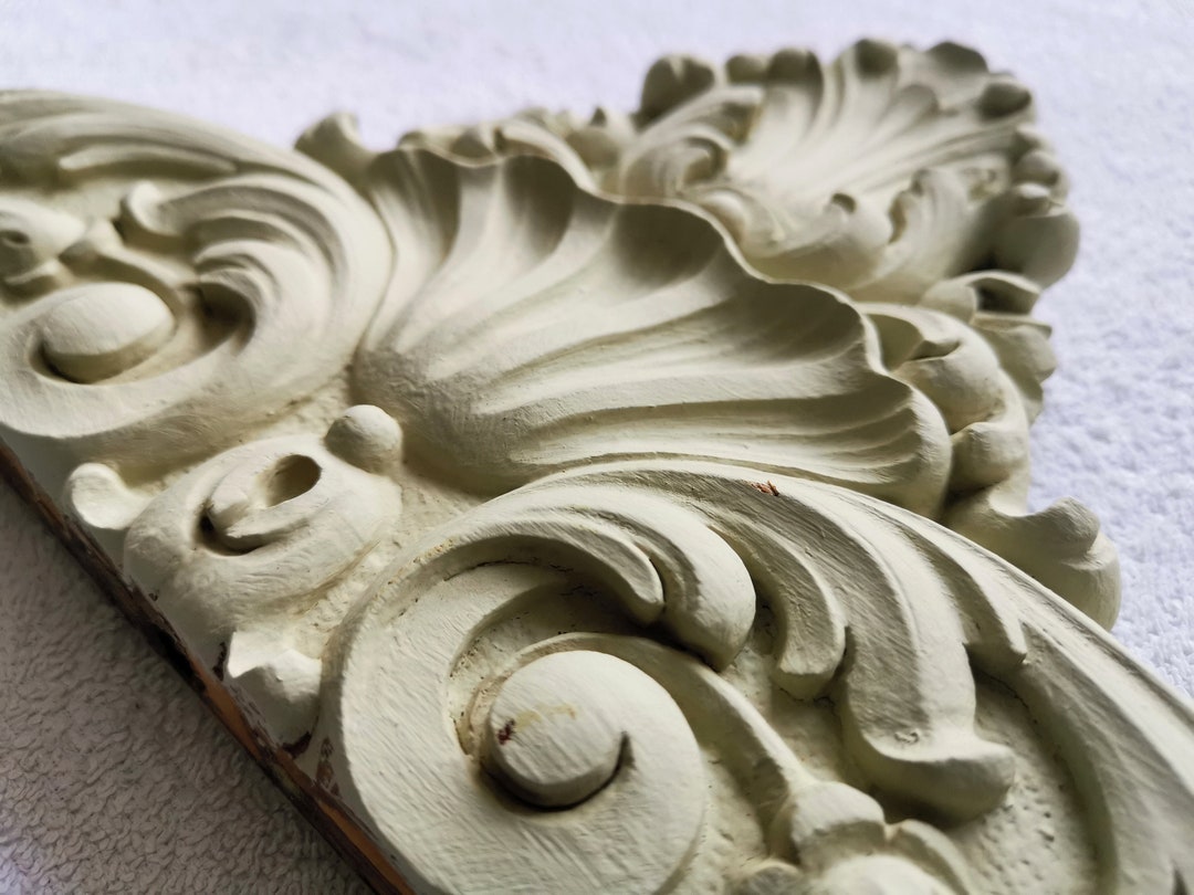 French Antique Hand Carved Wood Architectural Salvage Wall Panel ...