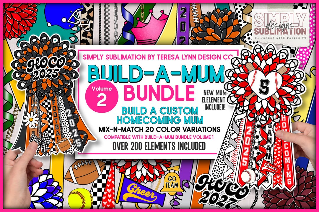 Homecoming Mum Bundle: Football, Cheer, Band PNG Graphics (digital ...