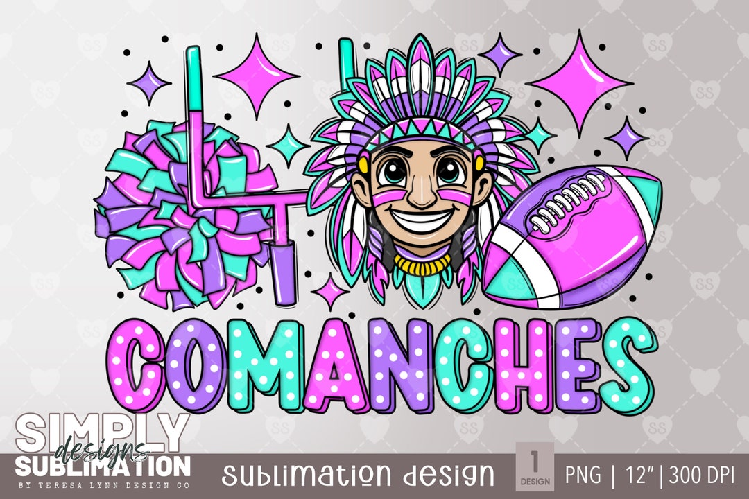 Comanches | Indians | School Mascot | Football | Colorful | Team Spirit ...